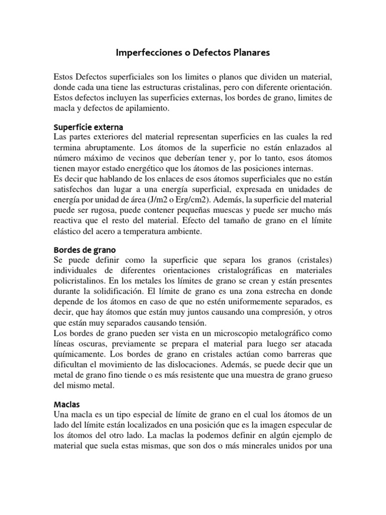 Defectos Planares en Materiales Cristalinos | PDF | Rieles | Cristal