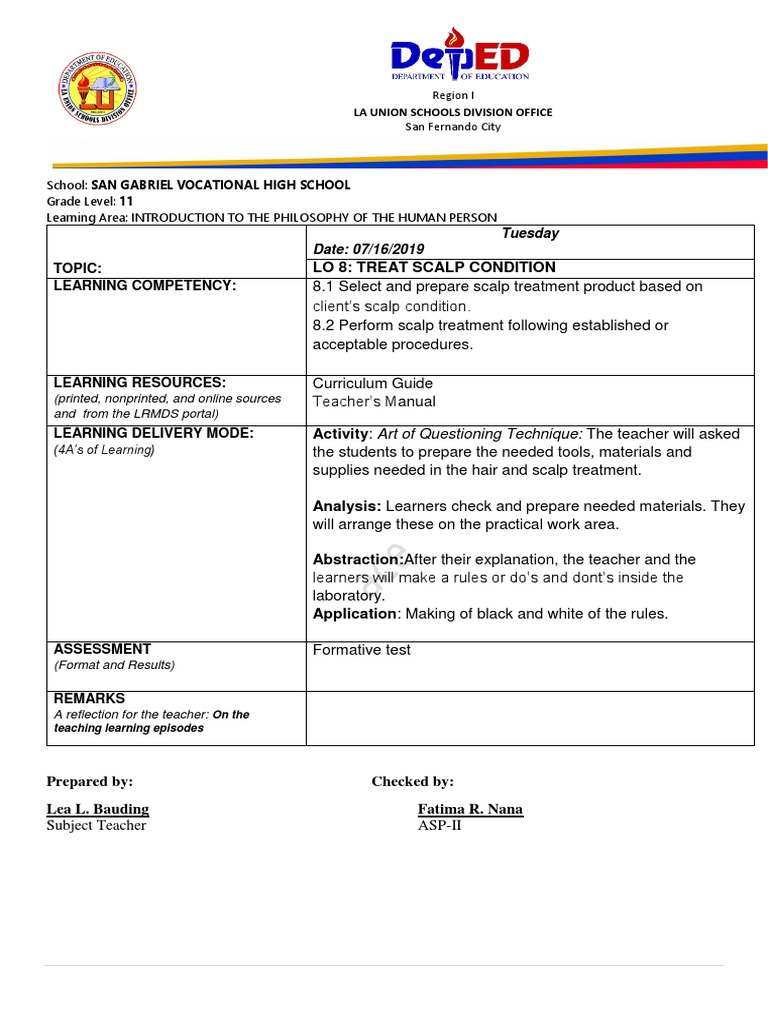 DLL Sample Format | Download Free PDF | Teachers | Curriculum