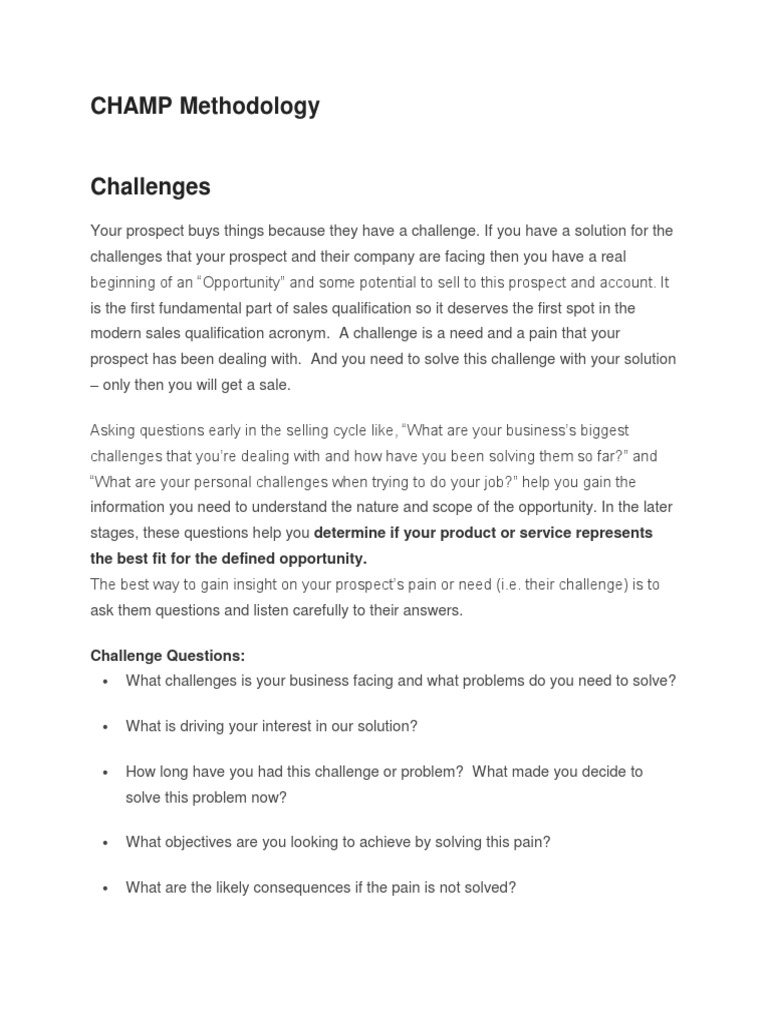 Champ | PDF | Decision Making | Sales