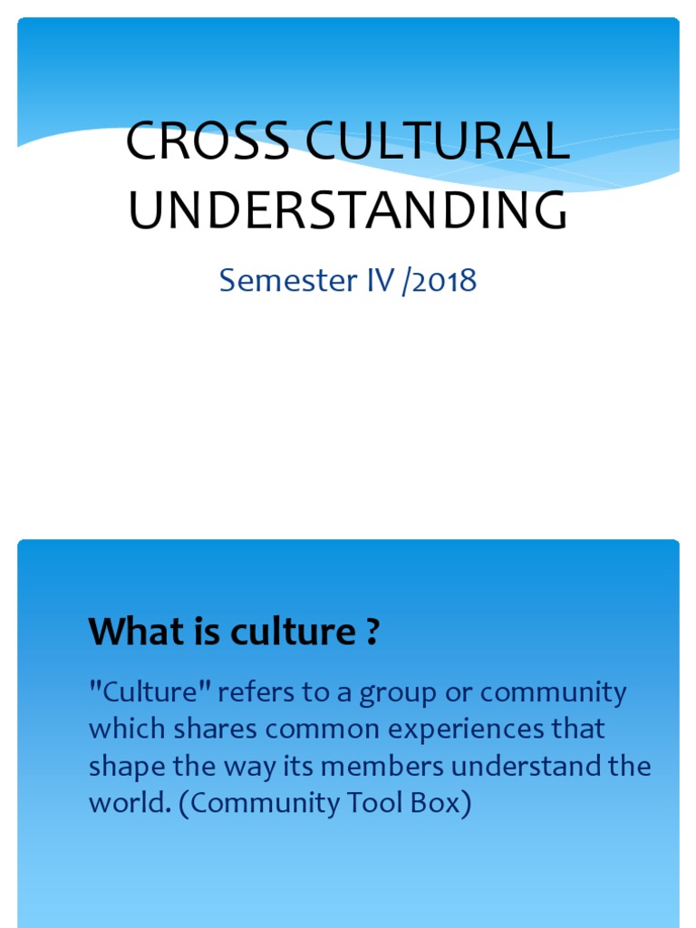 Cross Cultural Understanding: Semester IV /2018 | PDF | Society | Etiquette