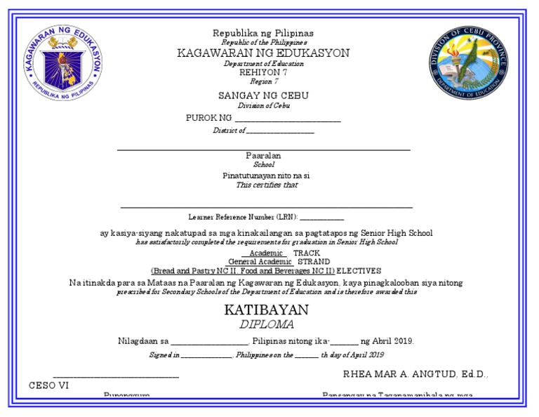 Senior High Diploma | PDF