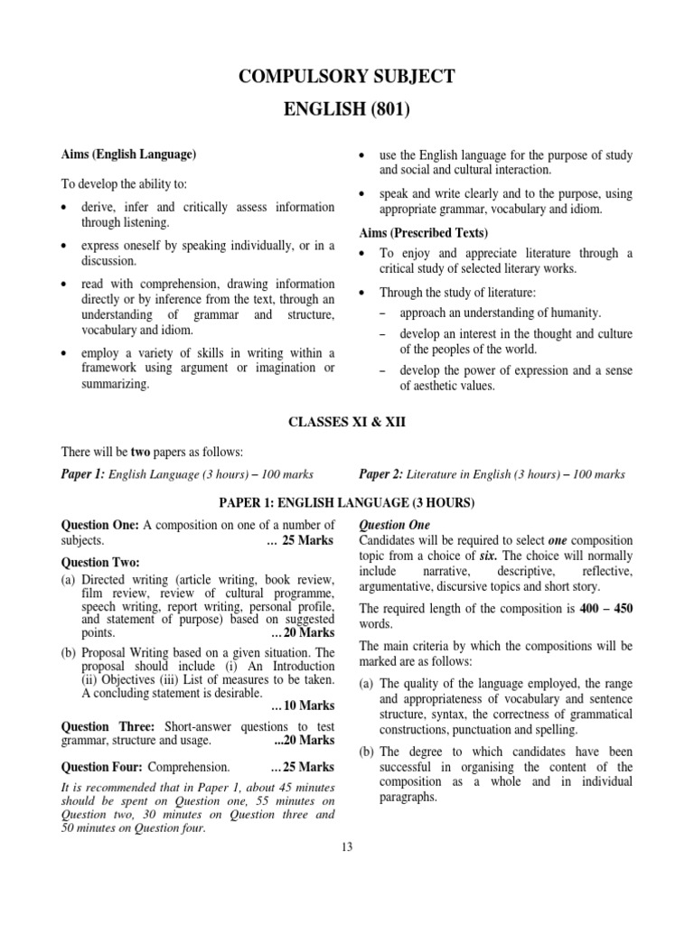 ISC English | PDF | Question | Grammar