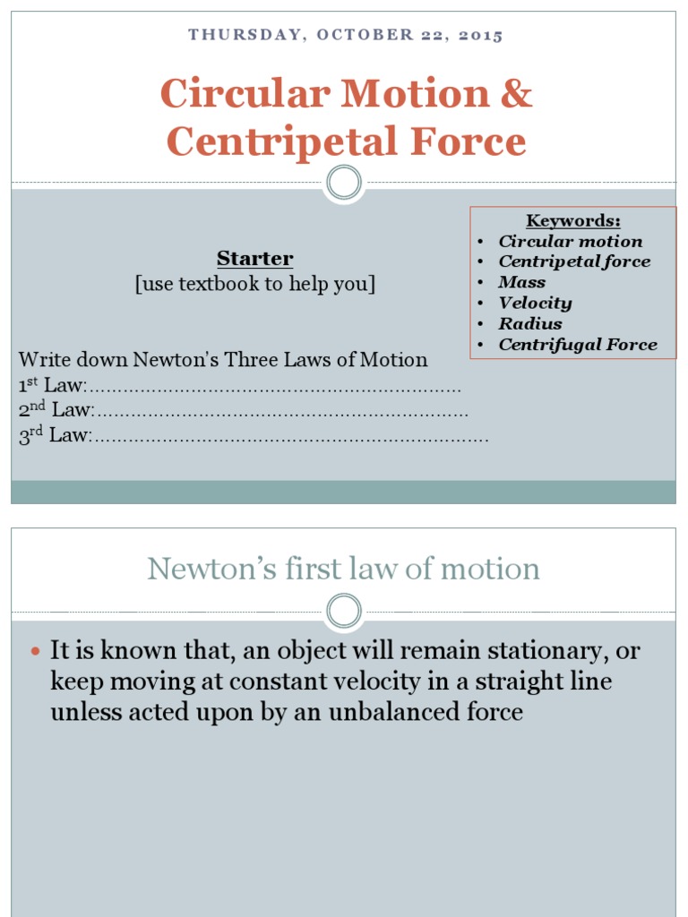 Circular Motion & Centripetal Force | PDF | Force | Acceleration