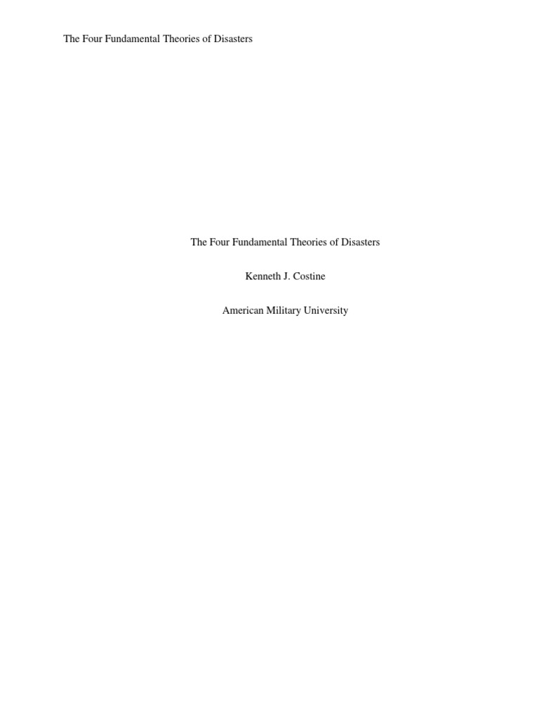 Four Theories of Disasters Explained | PDF | Natural Disasters | Hazards