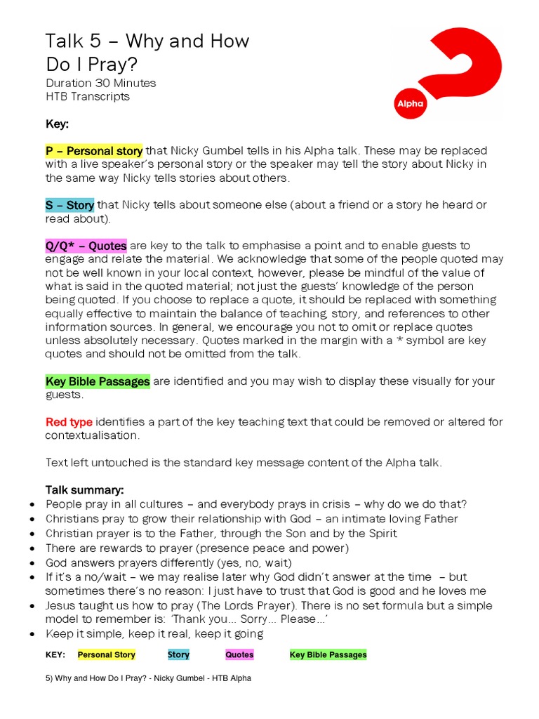 S05 02 AS - Why and How Do I Pray PDF | PDF | Prayer | Christian Prayer