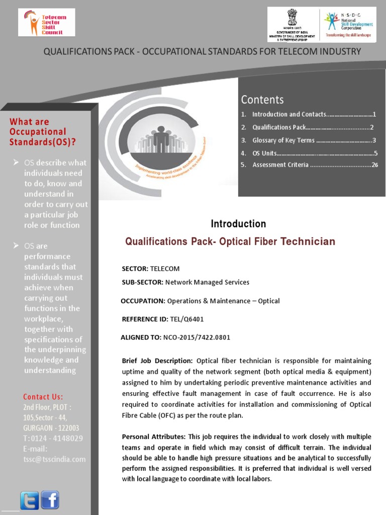 TELQ6401 Optical Fiber Technician v1.0 04.07.2018 | PDF | Optical Fiber | Employment