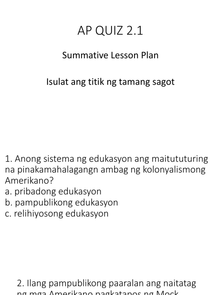 Ap Quiz 2.1 | PDF