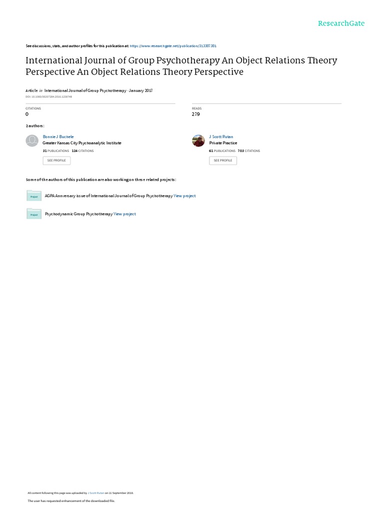 AnObjectRelationsPerspective PDF | PDF | Object Relations Theory ...