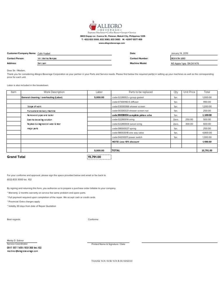 Spare Parts Estimate - Sheet2 | PDF | Business