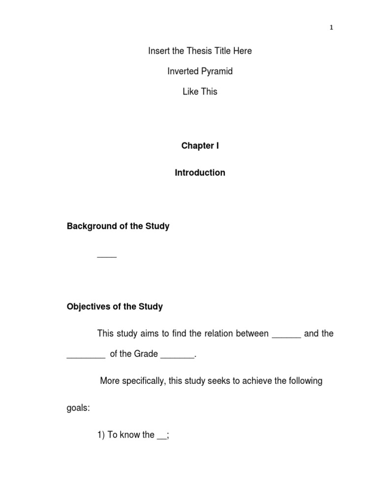 Insert The Thesis Title Here Inverted Pyramid Like This | PDF