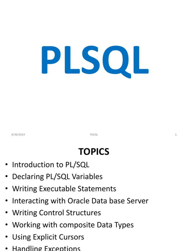 1plsql Slides Pdf Art 