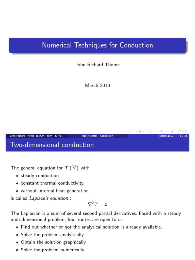 Slides 05b Numerical Heat Conduction | PDF | Thermal Conduction | Heat ...