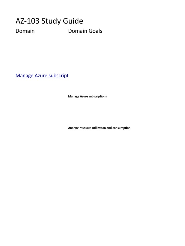 Az 103 Study Guide | Download Free PDF | Microsoft Azure | Computer Network