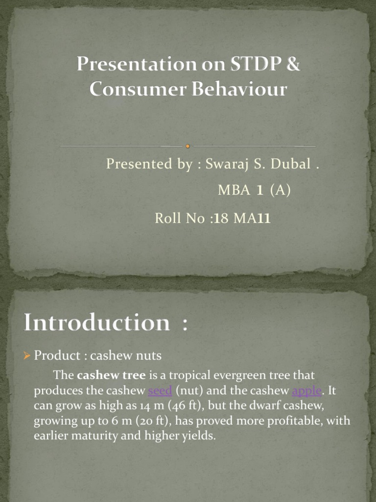 Presentation On STDP & Consumer Behaviour | PDF