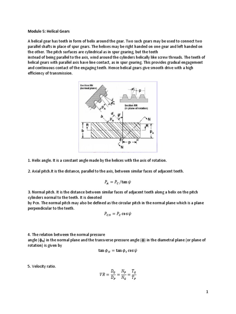 Helical Gear Design and Specifications | PDF