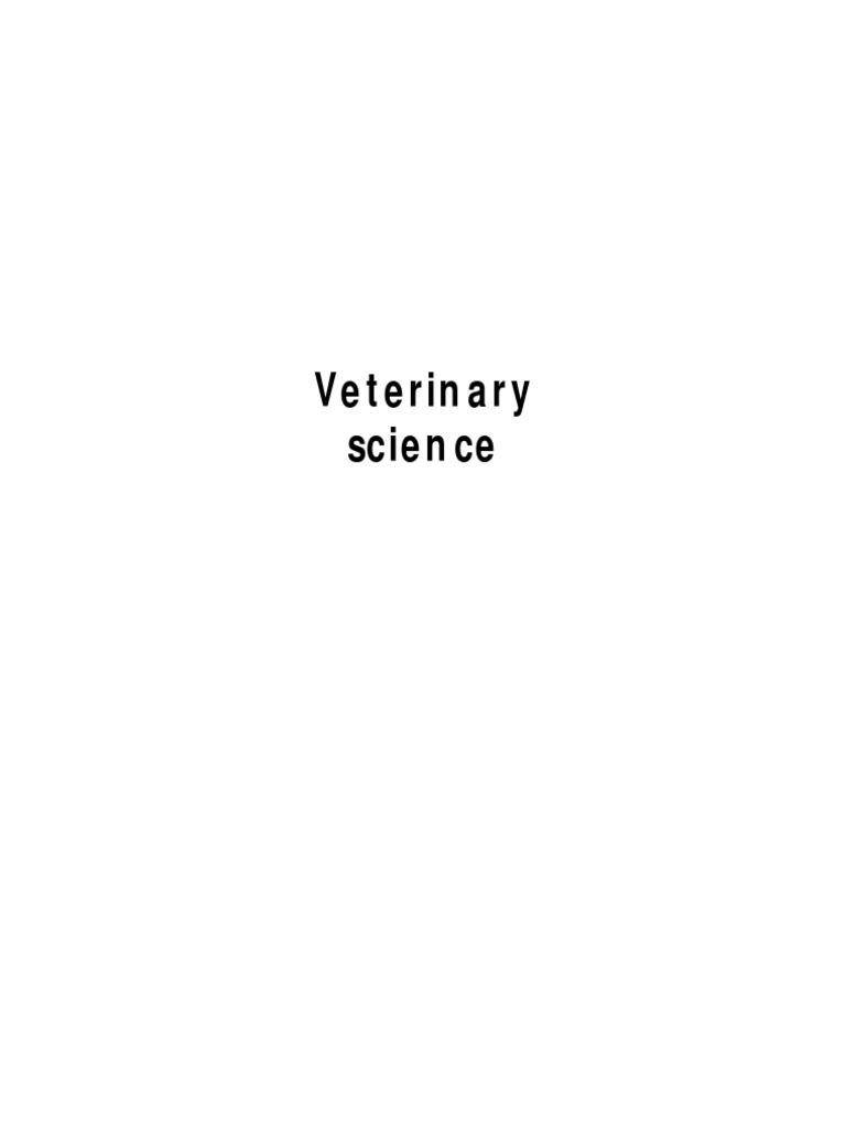 Vet Sci | PDF | Veterinary Physician | Veterinary Medicine