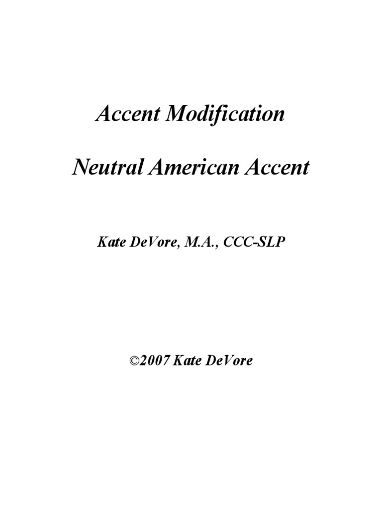 Accent Modification Manual | PDF | Accent (Sociolinguistics) | Speech