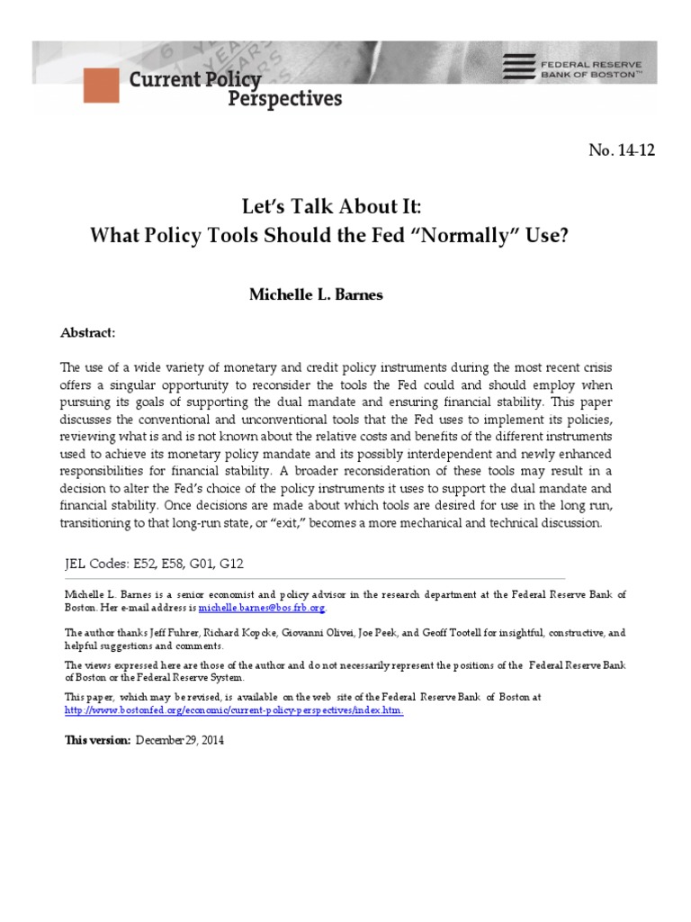 CPP 1412 | PDF | Excess Reserves | Federal Reserve