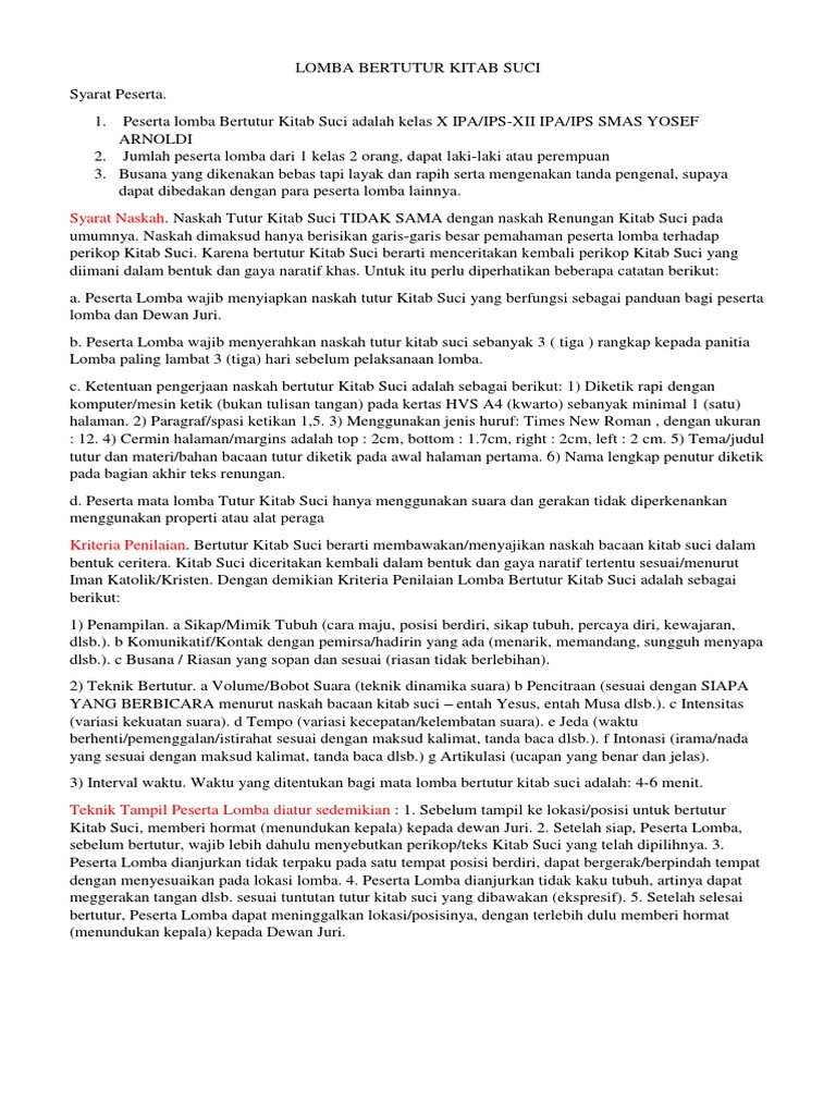Lomba Bertutur Kitab Suci | PDF