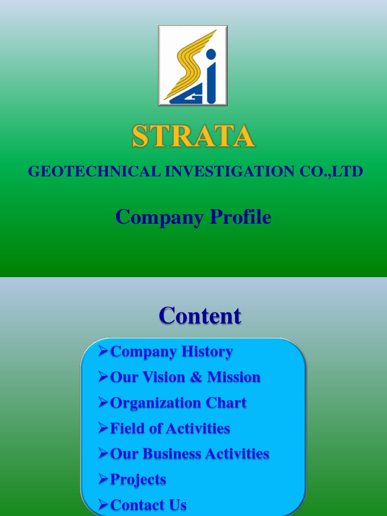 Company Profile of Strata Geotechnical Investigation Co.,Ltd | PDF ...