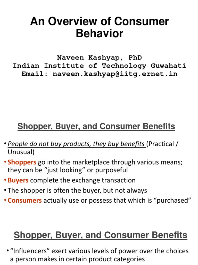 Overview of Consumer Behavior | PDF | Consumer Behaviour | Market ...