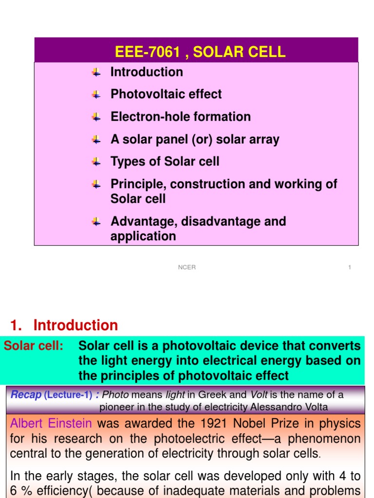 Solar Cell Lecture-2 | PDF | Solar Cell | Semiconductors
