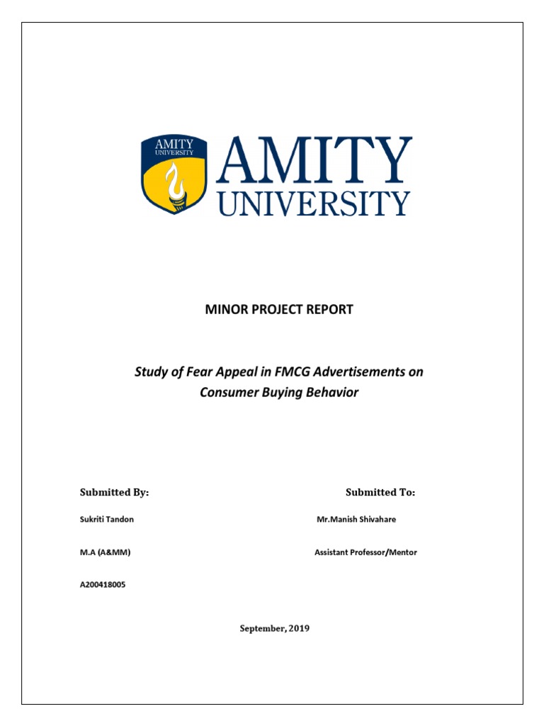 Study of Fear Appeal in FMCG Advertisements On Consumer Buying Behavior ...
