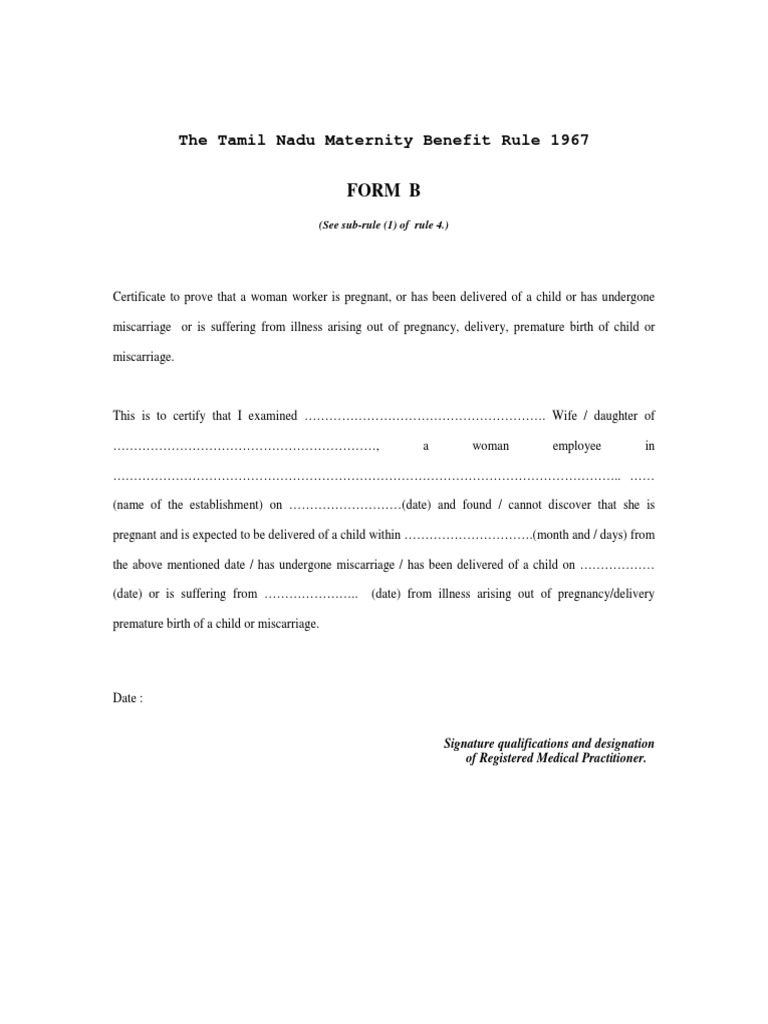 Tamil Nadu Maternity Leave Forms Guide | PDF | Miscarriage | Pregnancy