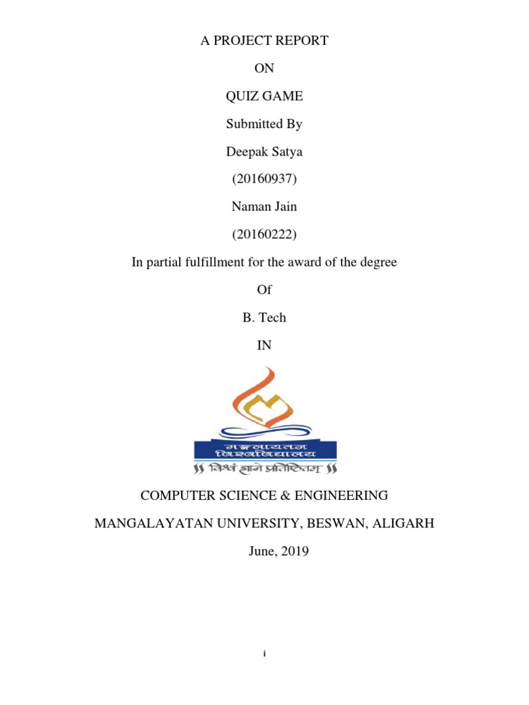 A Project Report | Download Free PDF | Python (Programming Language) | Software Engineering