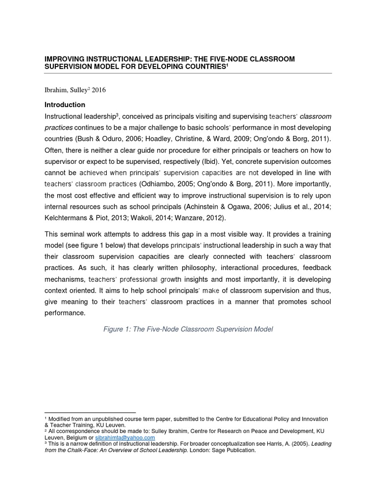 Improving Instructional Leadership The F PDF | PDF | Reflective Practice | Teachers