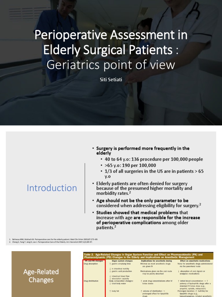Perioperative Assessment in Elderly Surgical Patients: Geriatrics Point ...