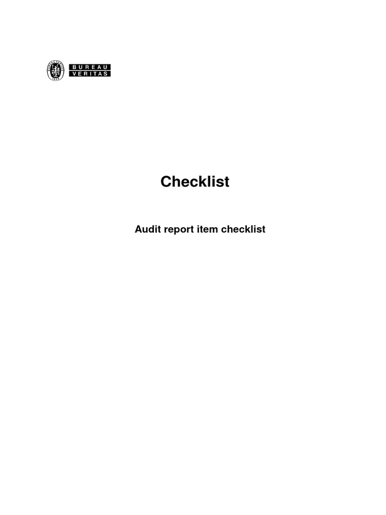 Bureau Veritas Initial ISM Audit Checklist PDF | PDF | Verification And ...