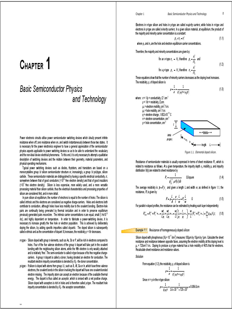 Basic Semiconductor Physics and Technology: Hapter | PDF | Doping (Semiconductor) | Semiconductors