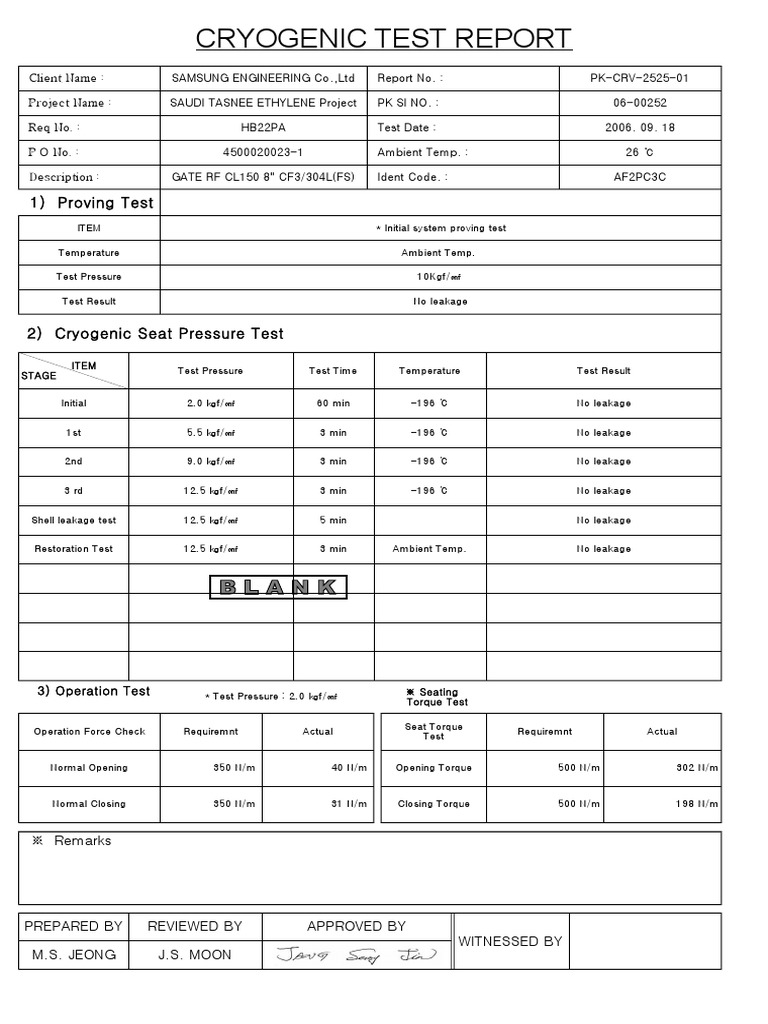 CRYOGENIC Test Report (16.03.28 29) | PDF | Celsius | Atmospheric ...