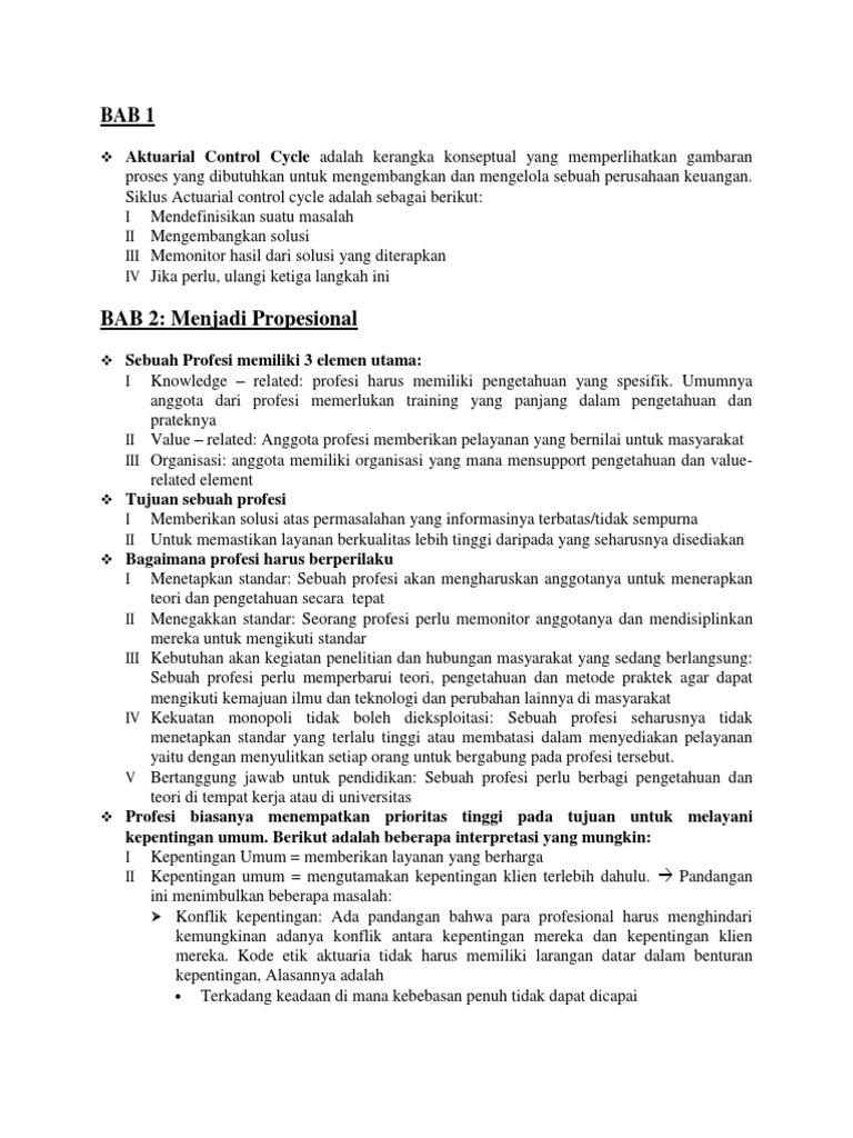 F20 - Actuarial Control Cycle - Indonesia Version | PDF