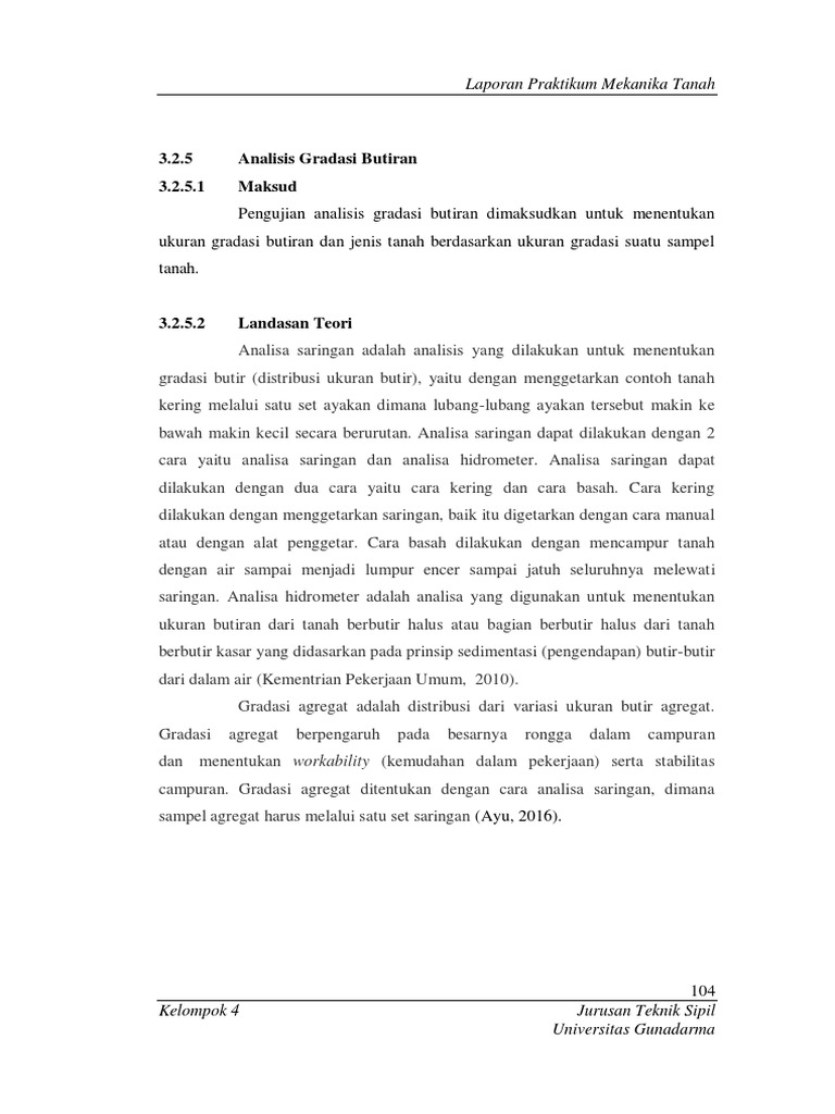 Analisis Gradasi Butiran Tanah | PDF