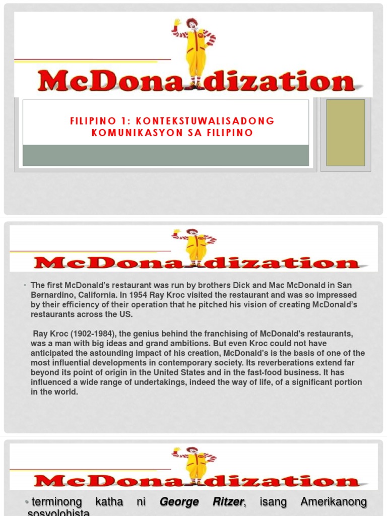 The McDonaldization of Experience: How Ray Kroc's Fast Food Empire ...