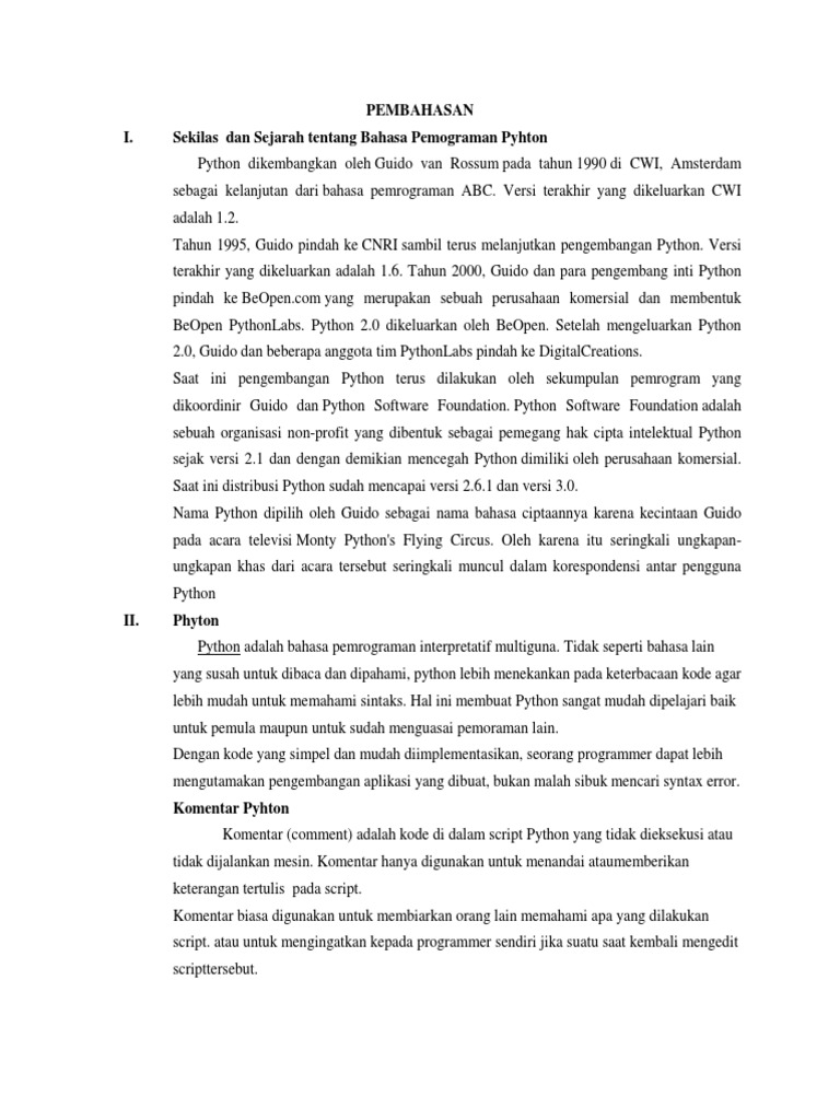 Makalah Tentang Python, Variabel, Dan Tipe Data | PDF