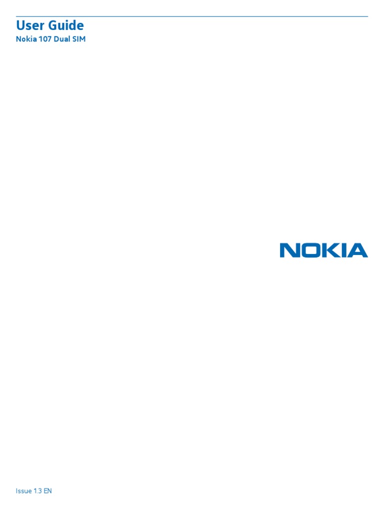 Nokia 107 Dual SIM: Issue 1.3 EN | PDF | Mobile Phones | Battery Charger