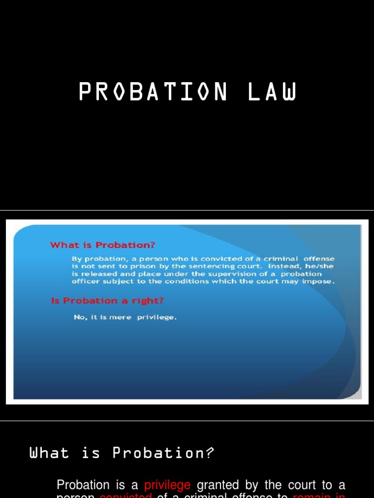 Probation Law | PDF | Probation | Probation Officer