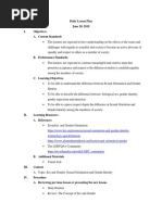 Grade 10 Gender Roles Lesson Plan | PDF | Sexual Attraction | Gender