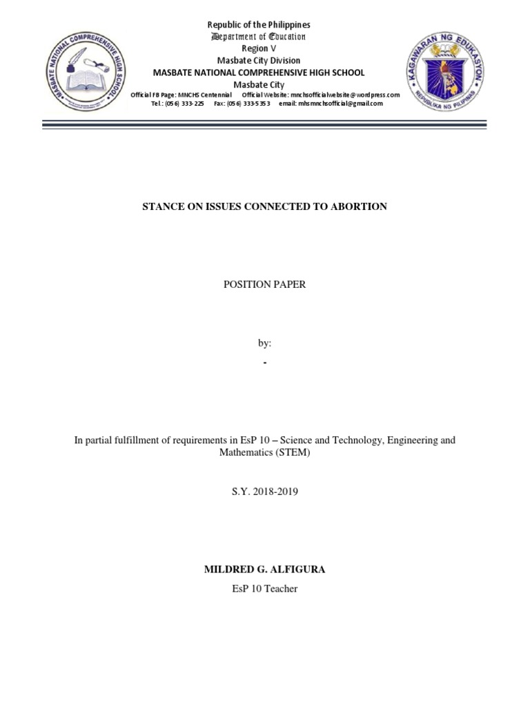 Position Paper | PDF | Abortion Rights Movements | Abortion
