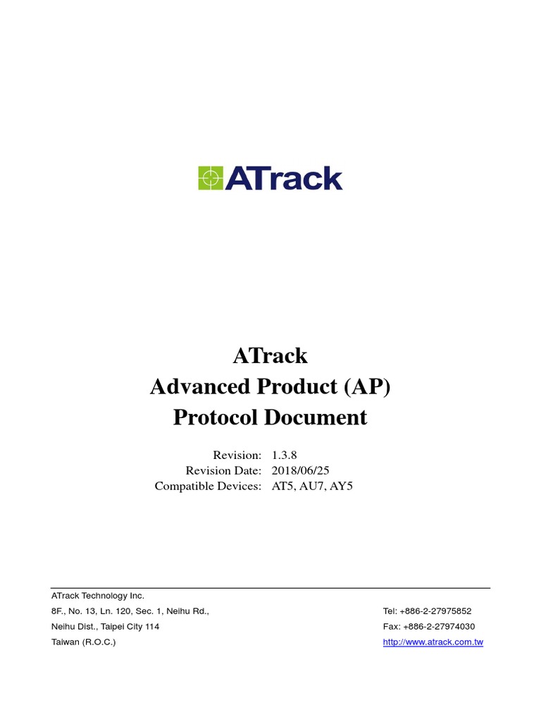 ATrack AP Protocol Document 1.3.8. 2018 PDF | PDF | General Packet ...