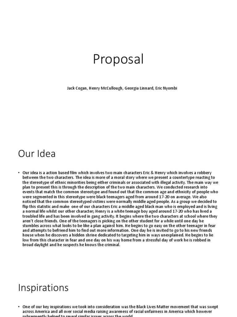 Proposal | PDF | Stereotypes | Crime & Violence