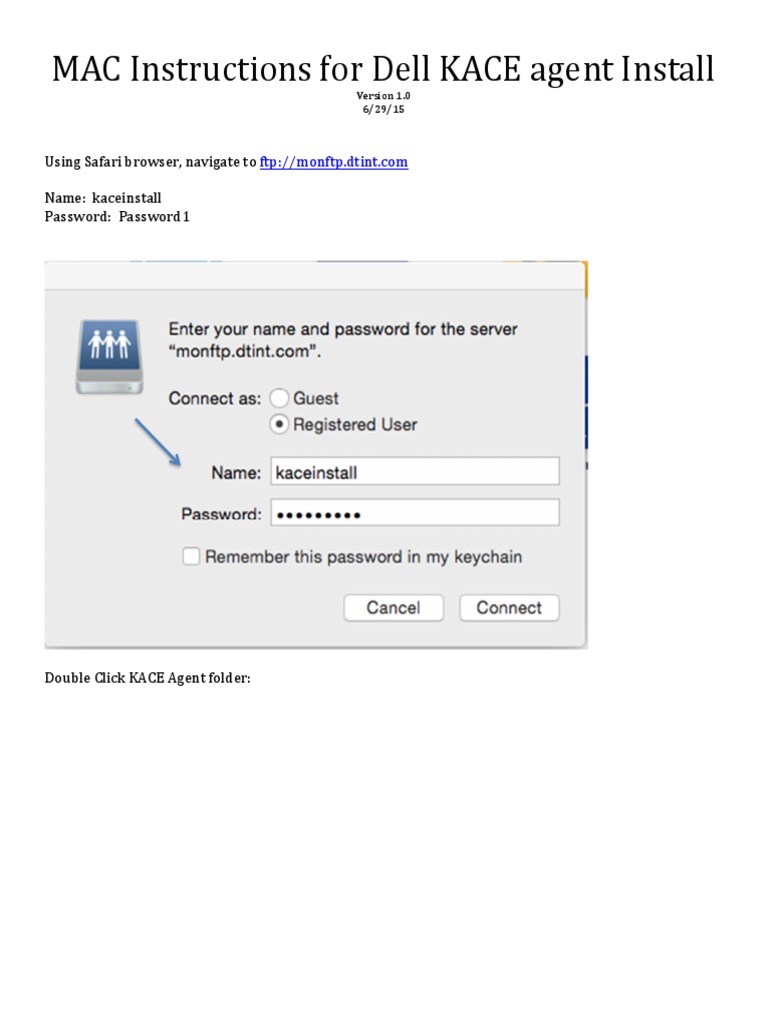 Dell KACE Agent Install Guide for Mac | PDF
