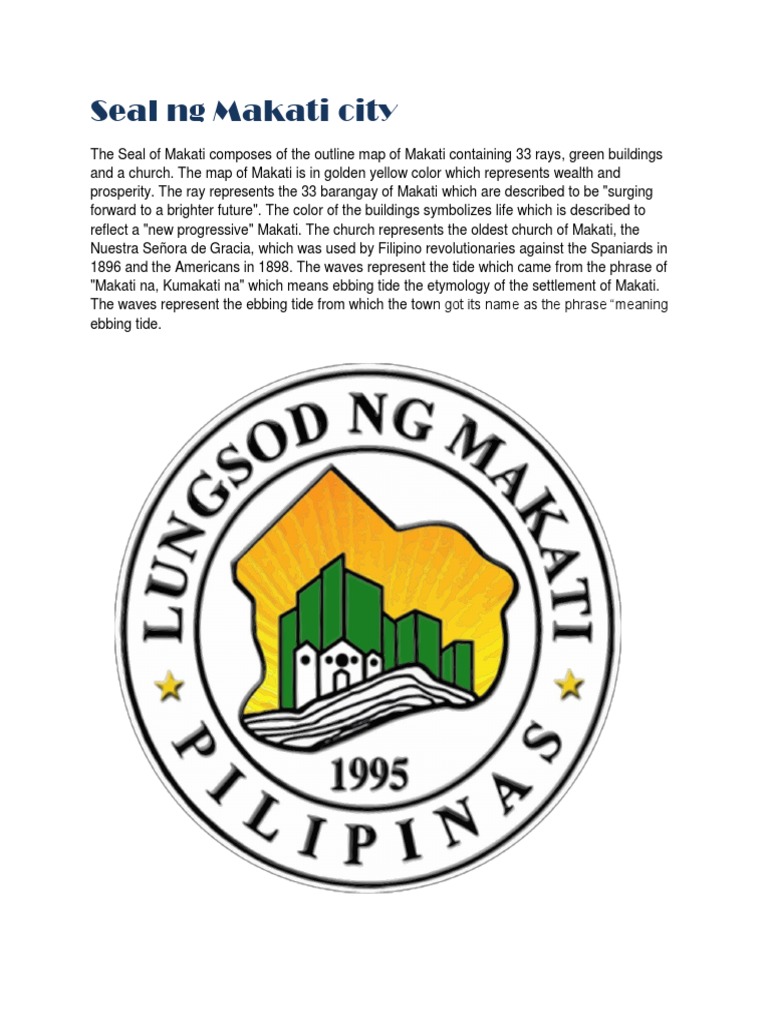 The Symbolism Behind Makati City's Official Seal | PDF