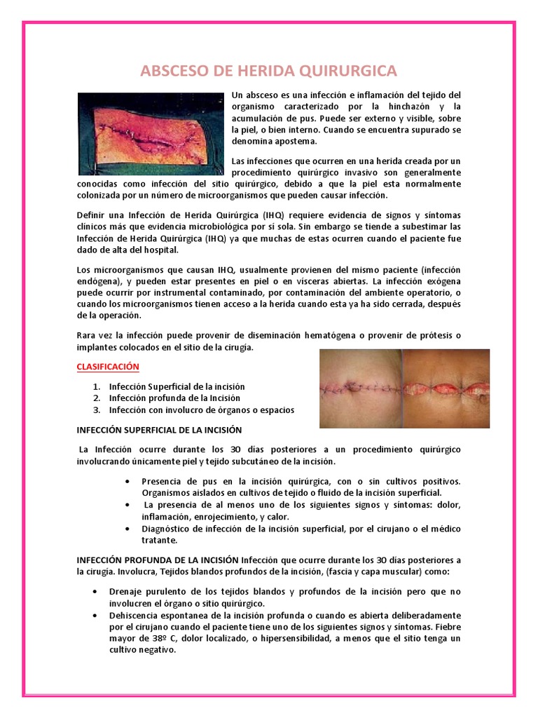 Absceso de Herida Quirurgica | PDF | Cirugía | Infección