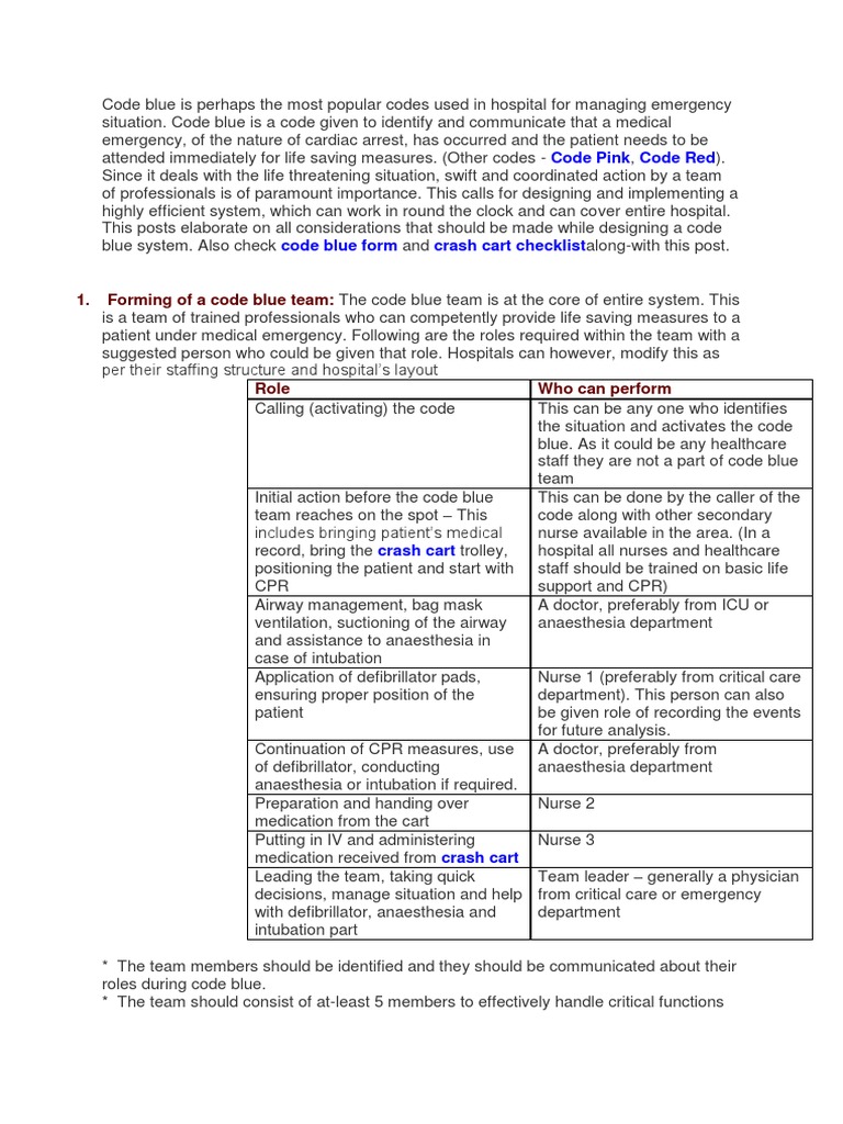 Code Blue | PDF | Intensive Care Medicine | Hospital