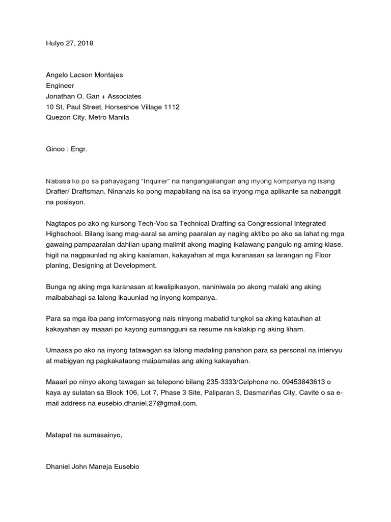 Liham Pang Aplikasyon | PDF