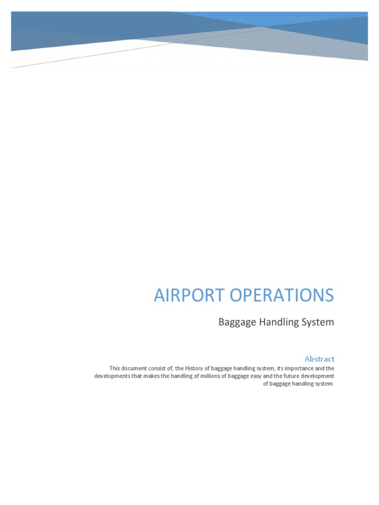 Baggage Handling System Explained | PDF | Baggage | Airport